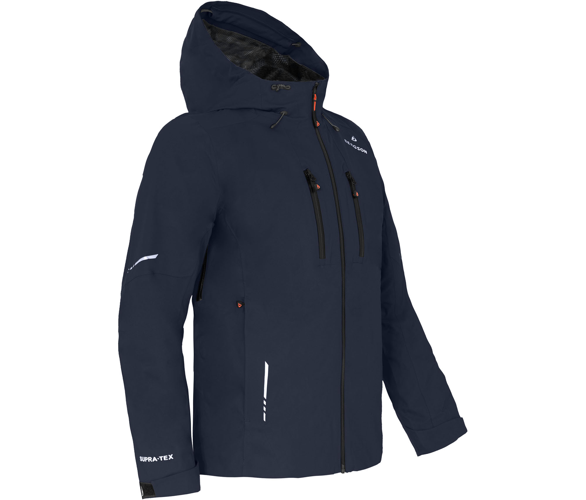 Bergson SKIEN | Herren Regenjacke, recycelt, Netzfutter, 20000 mm Wassersäule - navy blau ...