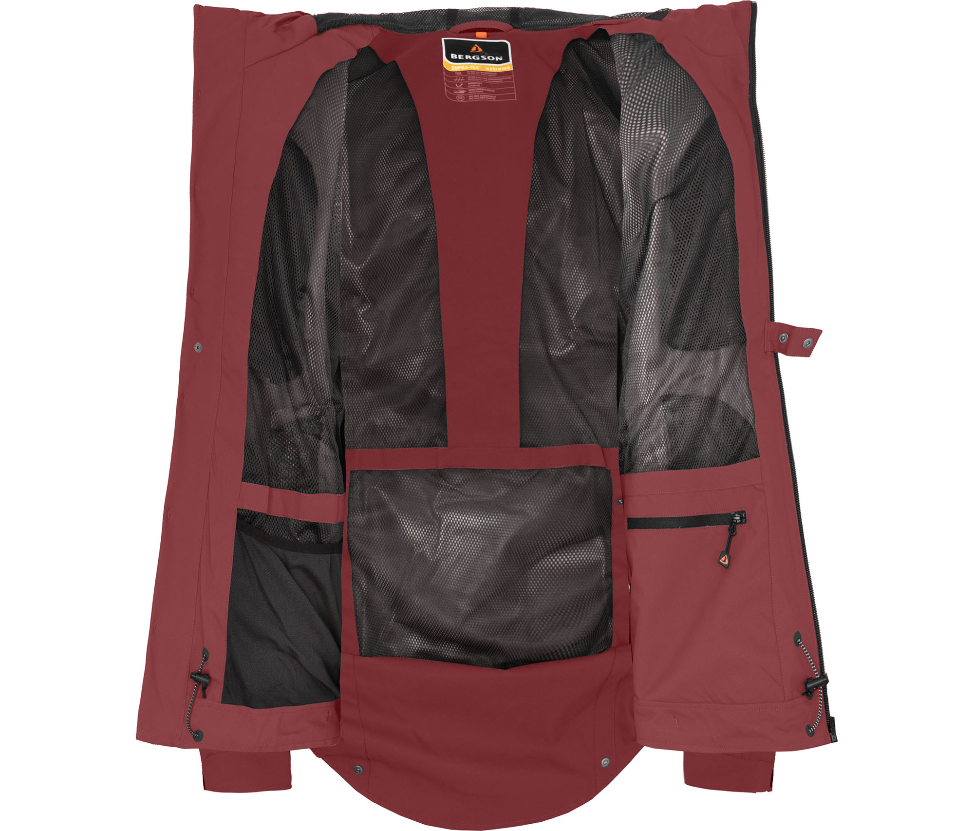 Bergson SKIEN | Herren Regenjacke, recycelt, Netzfutter, 20000 mm Wassersäule - rot braun ...